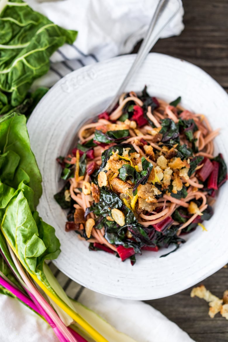 Garlicky Chard Pasta with Lemon and Toasted Bread Crumbs | BREADA